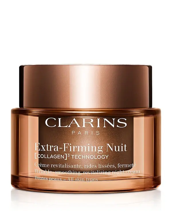 Clarins Extra Firming Night Cream Refillable Moisturizer With Collagen Polypeptide & Niacinamide For All Skin Types 1.7 Oz - No Color