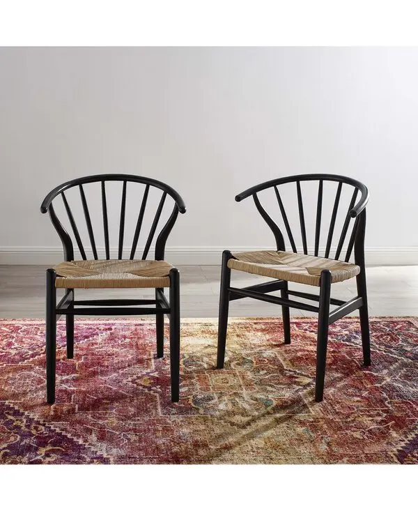 MODWAY Flourish Spindle Wood Dining Side Chair, Set Of 2