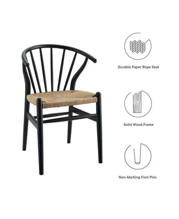 MODWAY Flourish Spindle Wood Dining Side Chair, Set Of 2