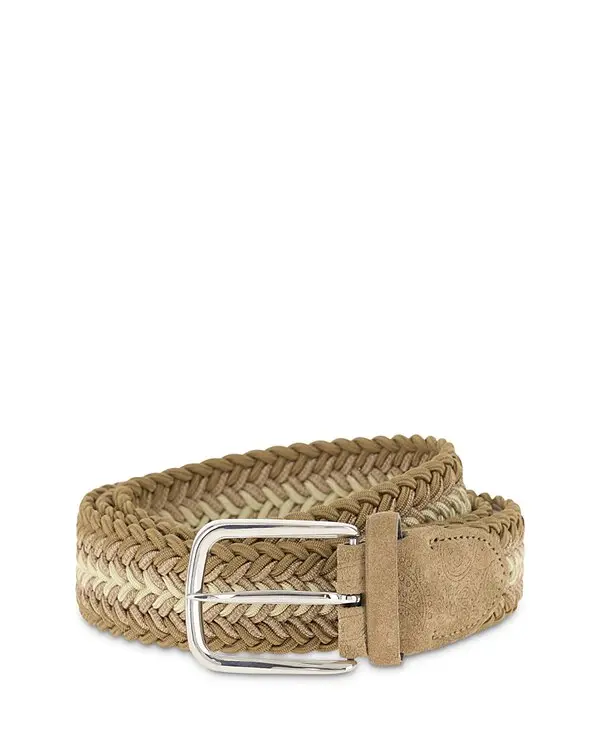 Boggi Milano Chevron Woven Belt - Beige