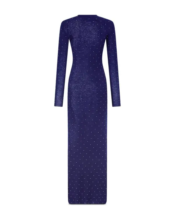 Rabanne Studded Long Sleeve Maxi Dress - Black