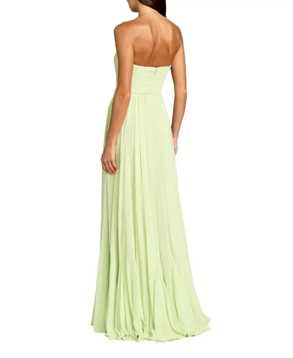 Mac Duggal Strapless Chiffon Gown With Braided Belt