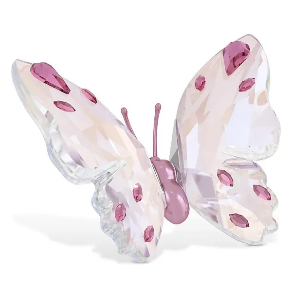 SWAROVSKI Idyllia Collection Pink Butterfly Crystal Figurine - White