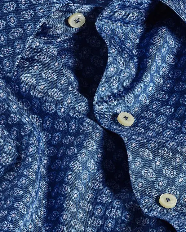 David Donahue Neat Print Short Sleeve Shirt