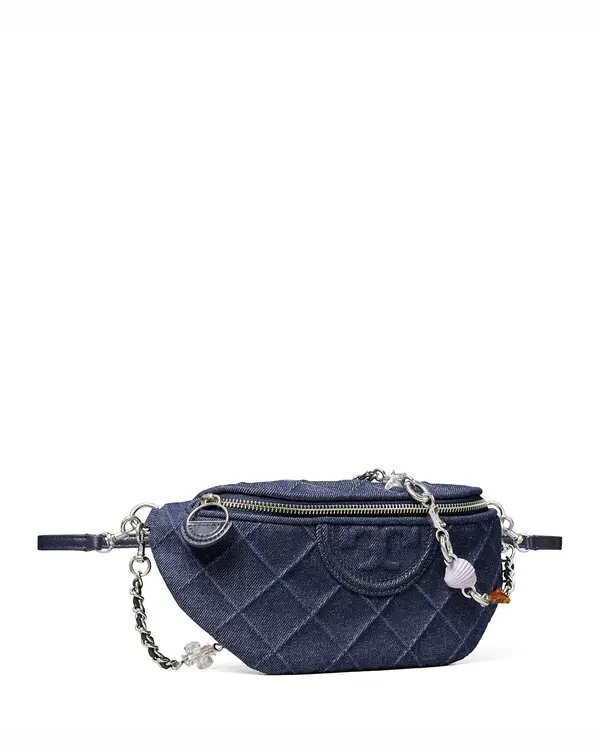 Tory Burch Fleming Charm Denim Belt Bag
