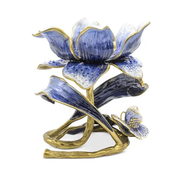 JAY STRONGWATER Aimee Floral 7" Pillar Candle Holder