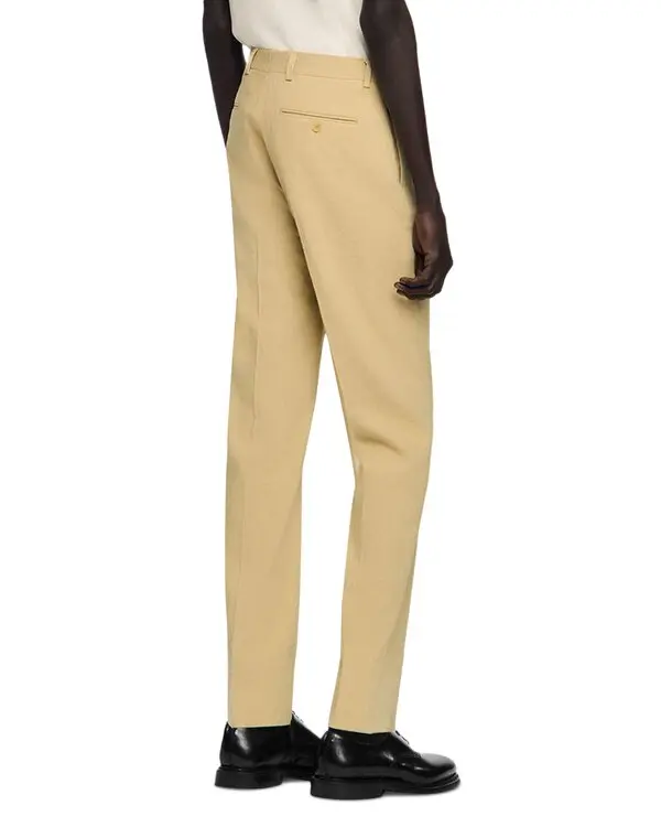 Sandro Classic Fit Linen Blend Trousers - Sand