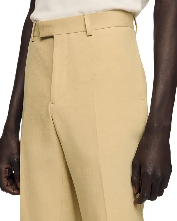 Sandro Classic Fit Linen Blend Trousers - Sand