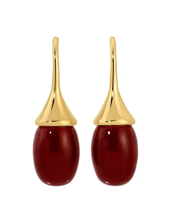 HEAVEN MAYHEM Odette Drop Earrings - Red And Gold