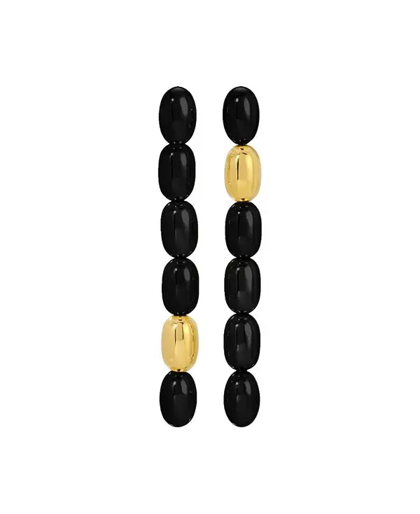 HEAVEN MAYHEM Edith Drop Earrings - Black And Gold