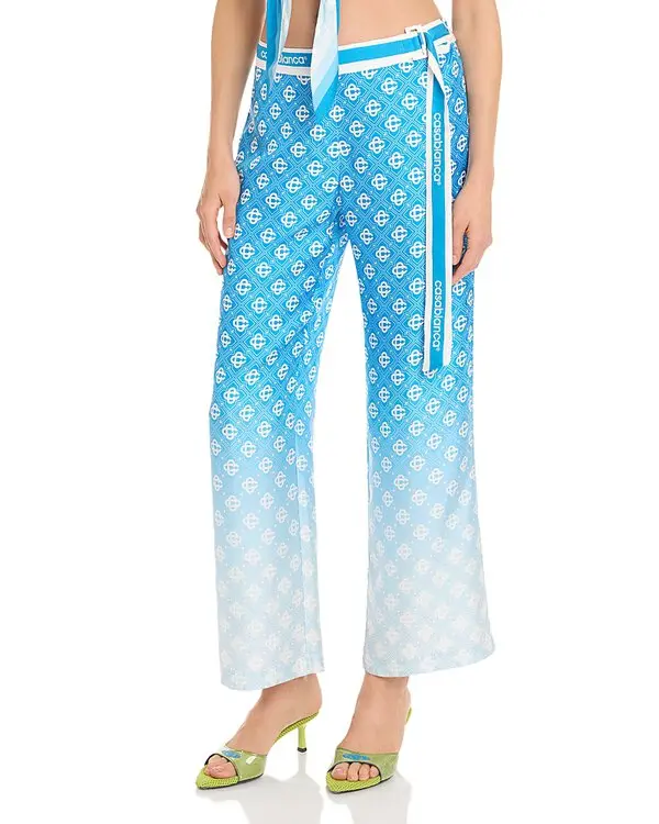 Casablanca Printed Silk Pants - Gradient Diamond