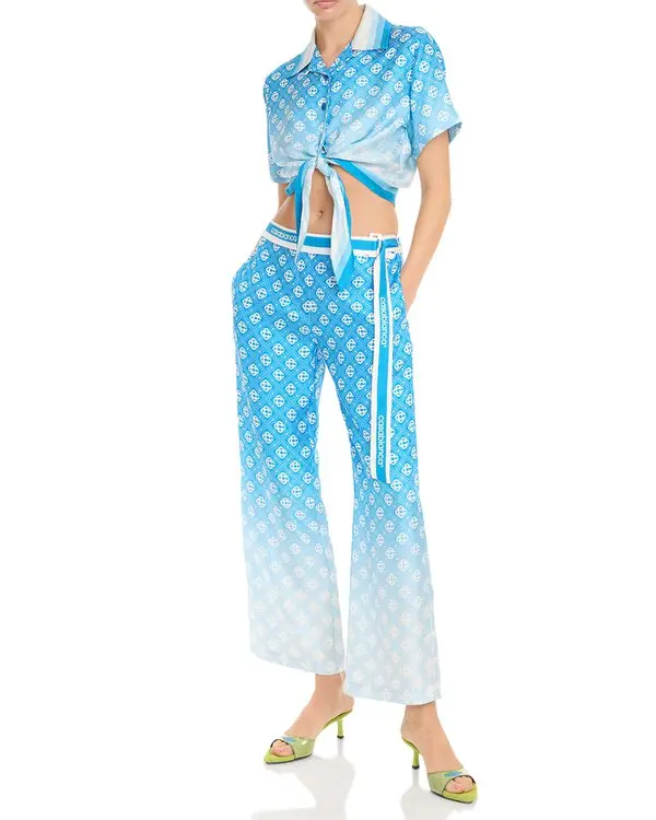 Casablanca Printed Silk Pants - Gradient Diamond