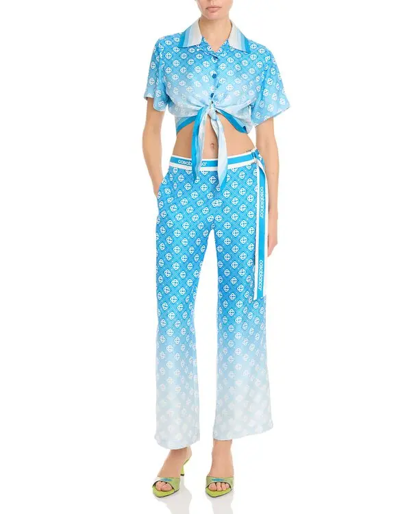 Casablanca Printed Silk Pants - Gradient Diamond