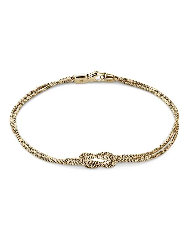 John Hardy 14k Yellow Love Knot Woven Double Strand Bracelet - Gold