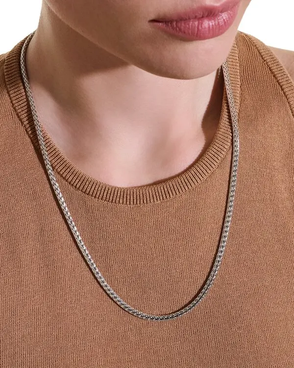 John Hardy Sterling Chain Icon Woven Link Necklace - Silver