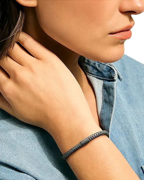 John Hardy Icon Dark Woven Link Bracelet, 5mm