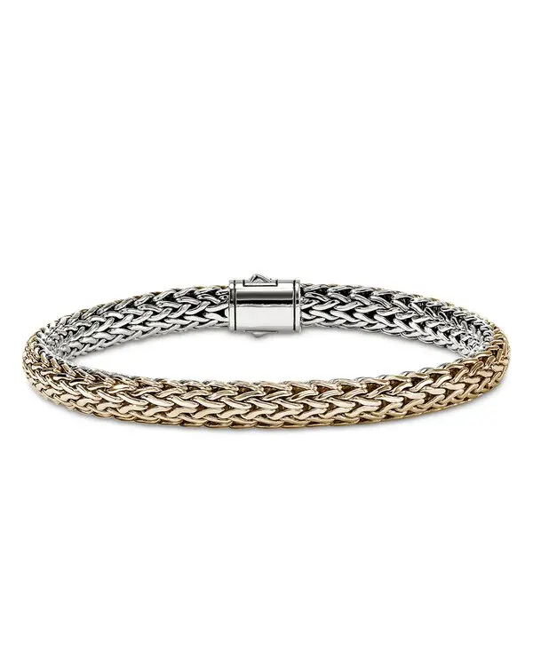 John Hardy 14k Bonded Gold & Sterling Icon Diamond Woven Link Bracelet