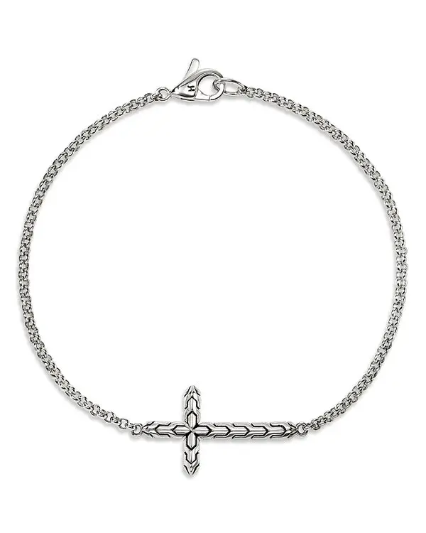 John Hardy Sterling Cross Chain Link Bracelet - Silver