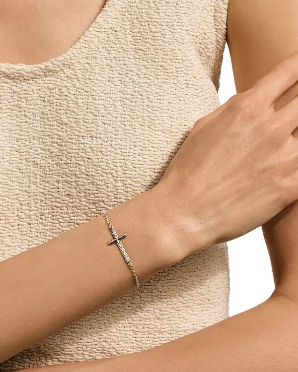 John Hardy Sterling Cross Chain Link Bracelet - Silver