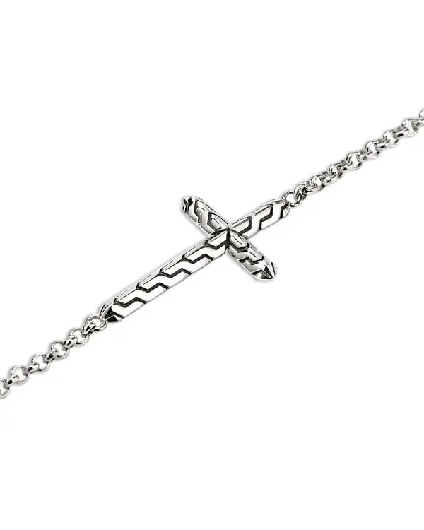 John Hardy Sterling Cross Chain Link Bracelet - Silver