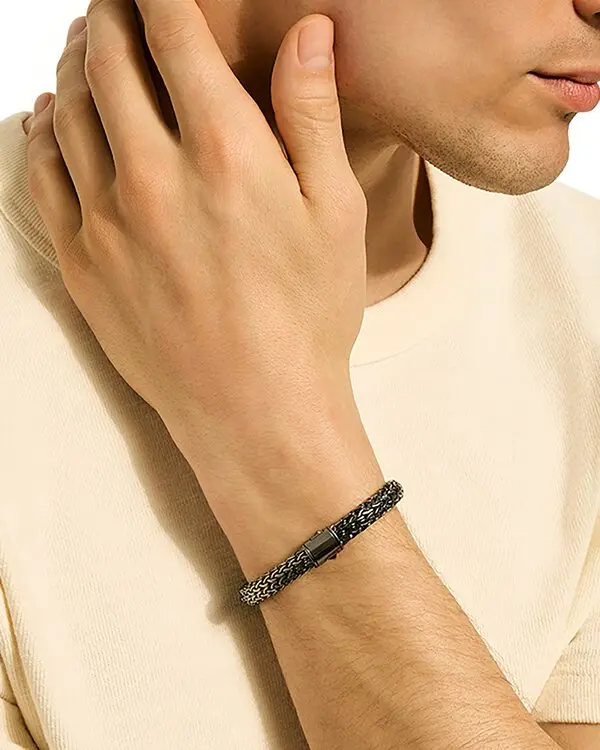 John Hardy Icon Dark Woven Link Bracelet - Silver