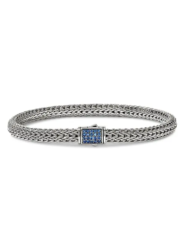 John Hardy Sterling Icon Blue Sapphire Pave Bracelet - Silver