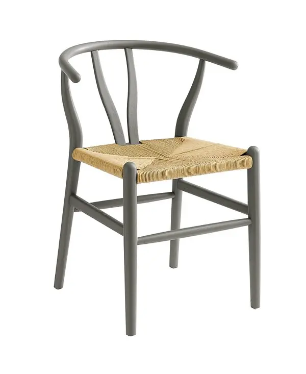 MODWAY Amish 32" Wood Dining Accent Chair - Light Gray