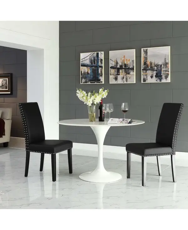 MODWAY Parcel Vinyl Dining Side Chair, Set Of 2