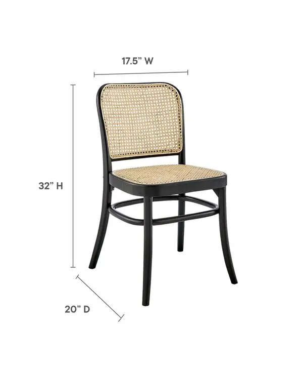 MODWAY Winona Wood Dining Side Chair - Black