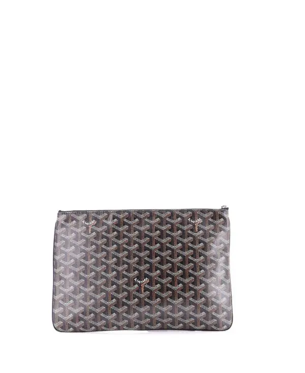 Goyard Mm Senat Zip Pouch Coated Canvas - Brown
