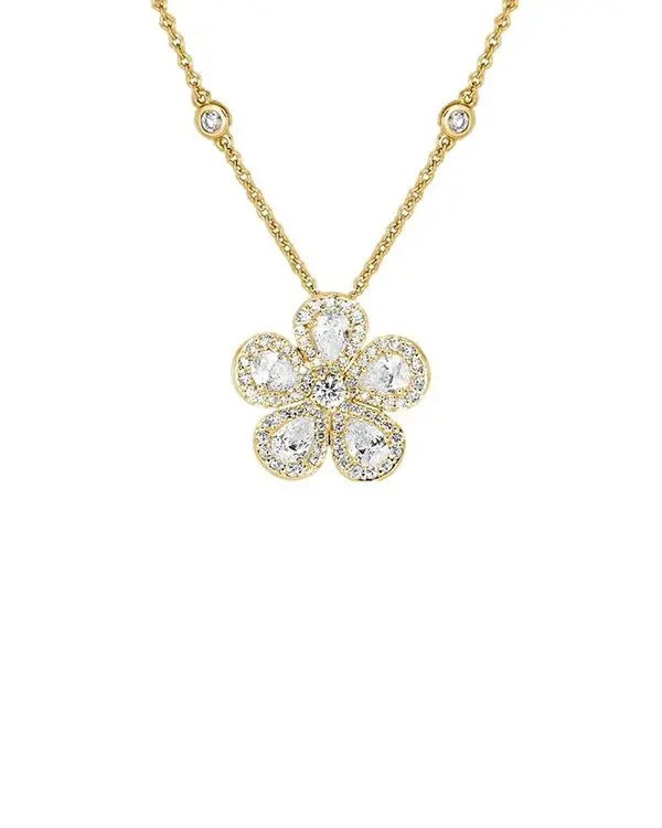 Piranesi 18k Yellow Diamond Flower Mini Necklace - Gold