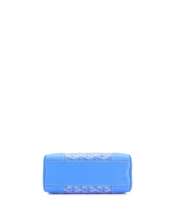 Goyard Mini Saigon Top Handle Bag Coated Canvas With Leather - Blue