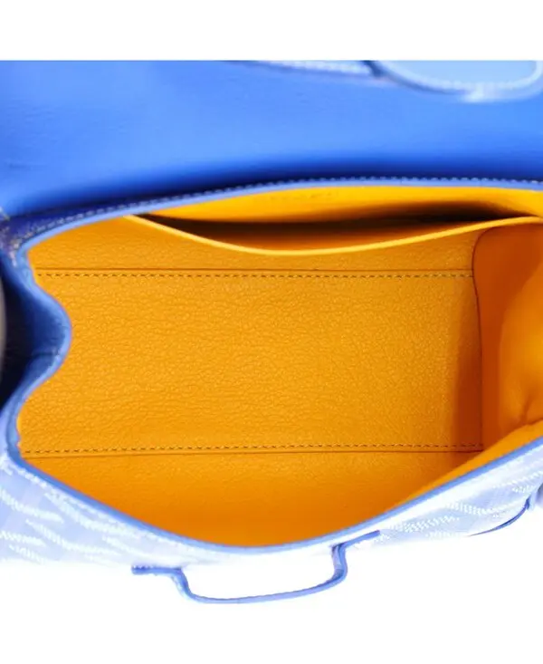 Goyard Mini Saigon Top Handle Bag Coated Canvas With Leather - Blue