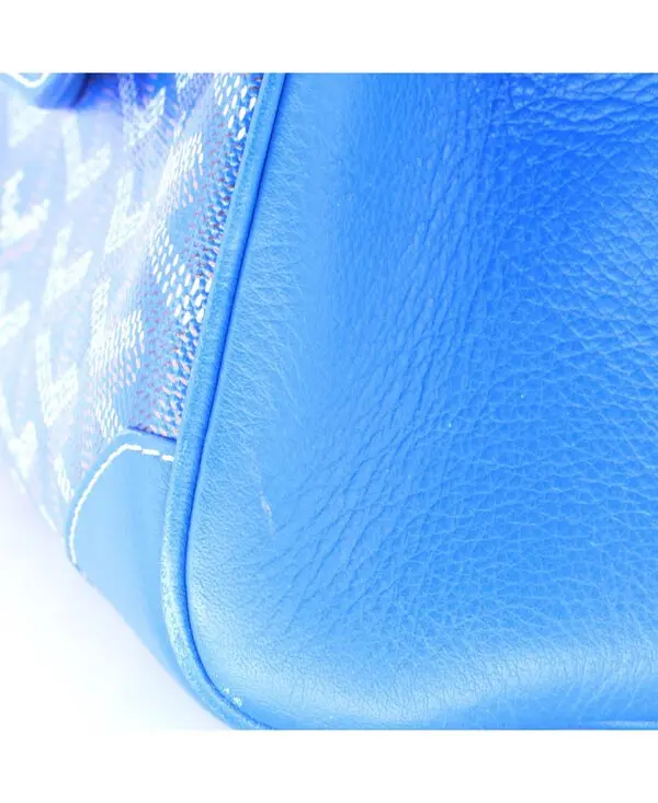 Goyard Mini Saigon Top Handle Bag Coated Canvas With Leather - Blue