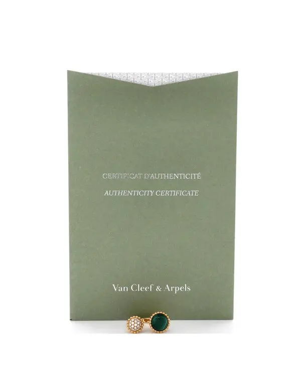 VAN CLEEF & ARPELS Perlee Couleurs Between The Finger Ring 18k With Malachite And Diamonds