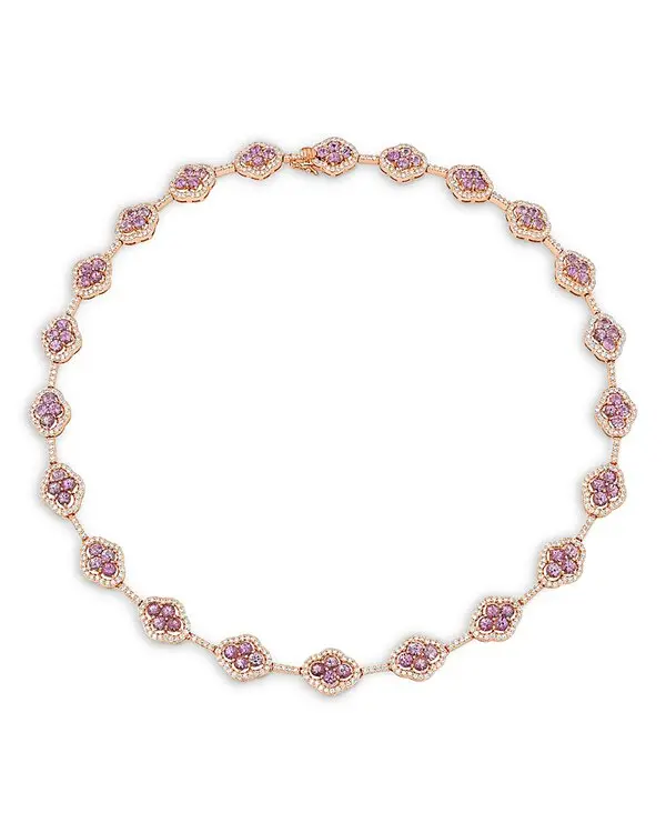 Piranesi 18k Maison Pink Sapphire & Diamond Collar Necklace - Rose Gold