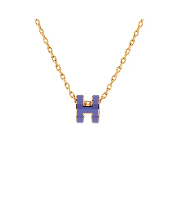 Hermès Mini Pop H Pendant Chain Necklace - Enamel/silver Tone