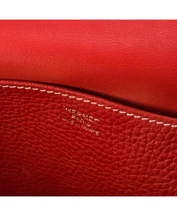 Hermès 31 Halzan Bag Clemence - Red