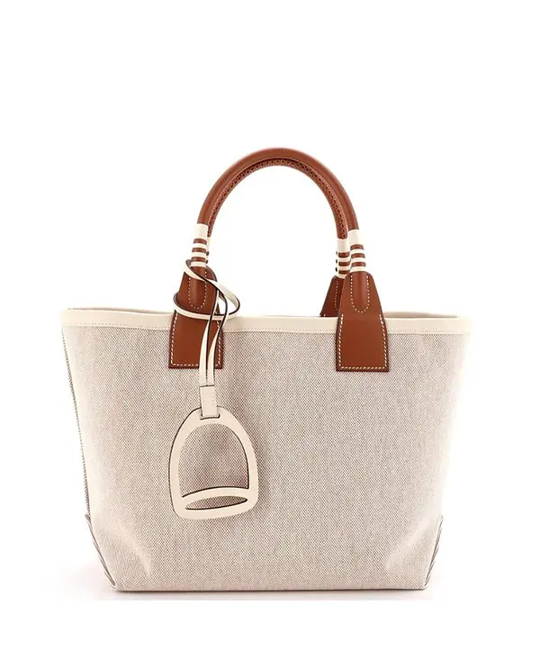 Hermès 25 Sac Steeple Tote Toile With Leather