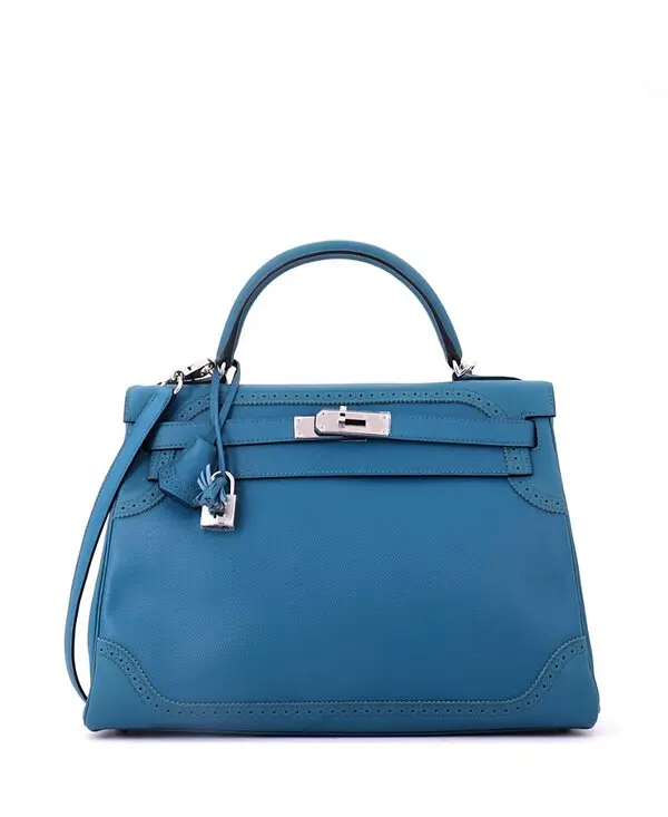 Hermès Kelly 32 Handbag Grain D'h And Swift With Palladium Hardware