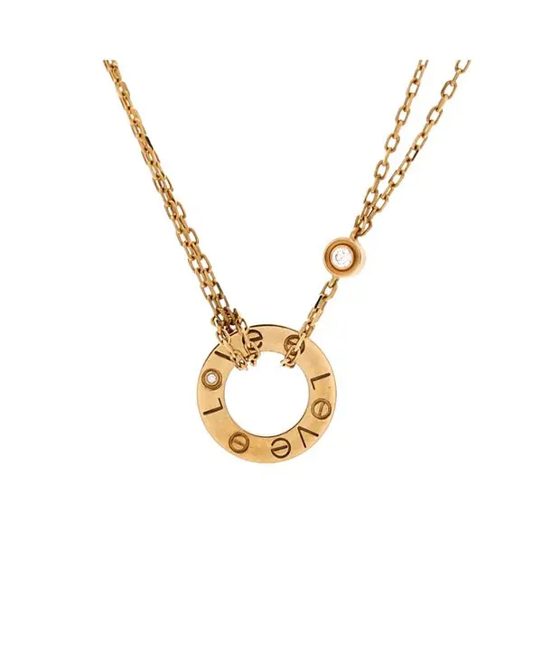 CARTIER 2 Diamonds Love Pendant Necklace 18k And Diamonds, 16 - Gold