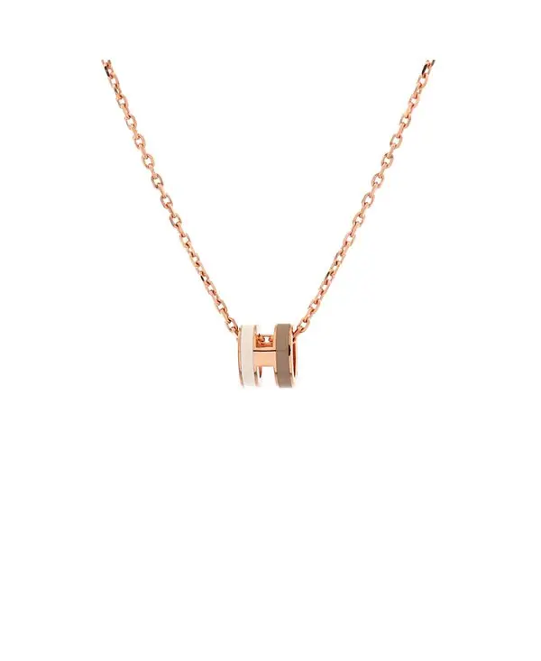 Hermès Mini Pop H Pendant Chain Necklace - Enamel/silver Tone