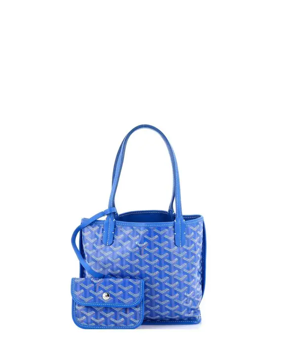 Goyard Mini Anjou Reversible Tote Coated Canvas - Blue
