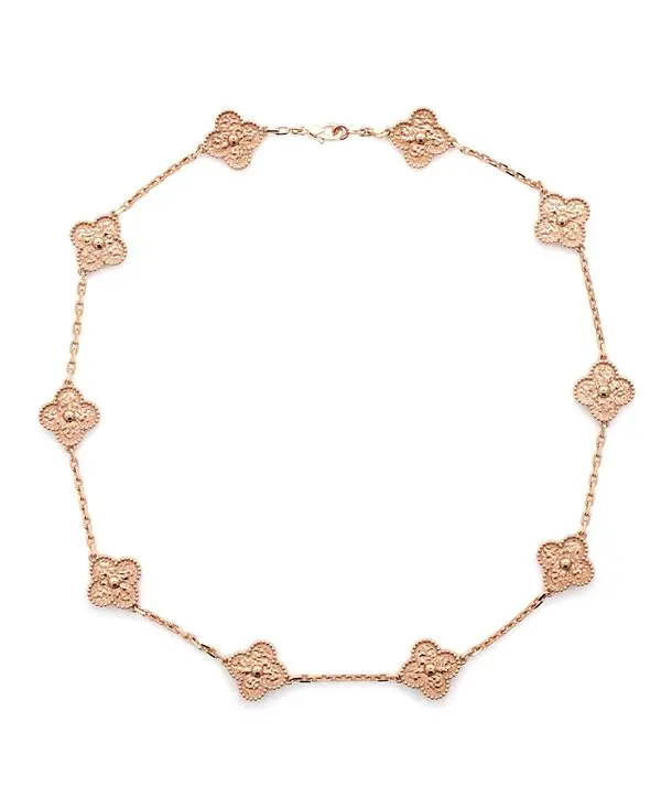 VAN CLEEF & ARPELS Vintage Alhambra 10 Motifs Necklace - Pink