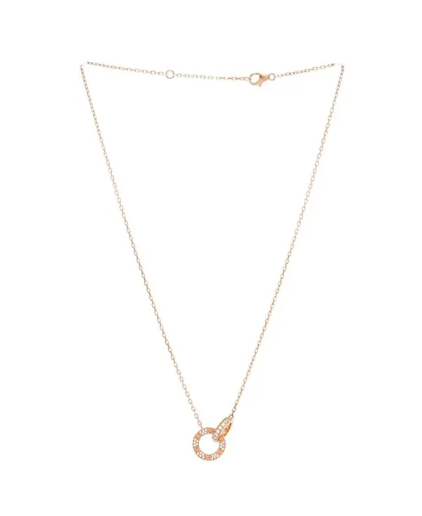 CARTIER Love Interlocking Pave Necklace