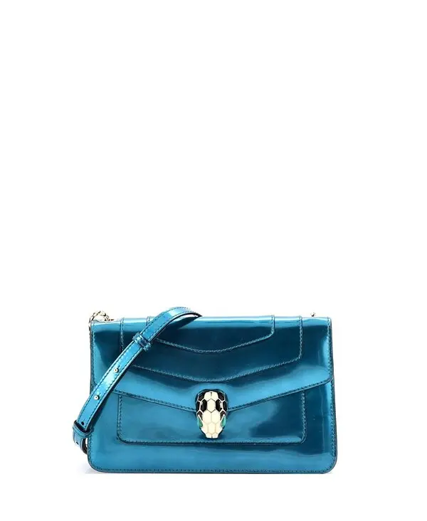 BVLGARI Small Serpenti Forever Metallic Leather Shoulder Bag