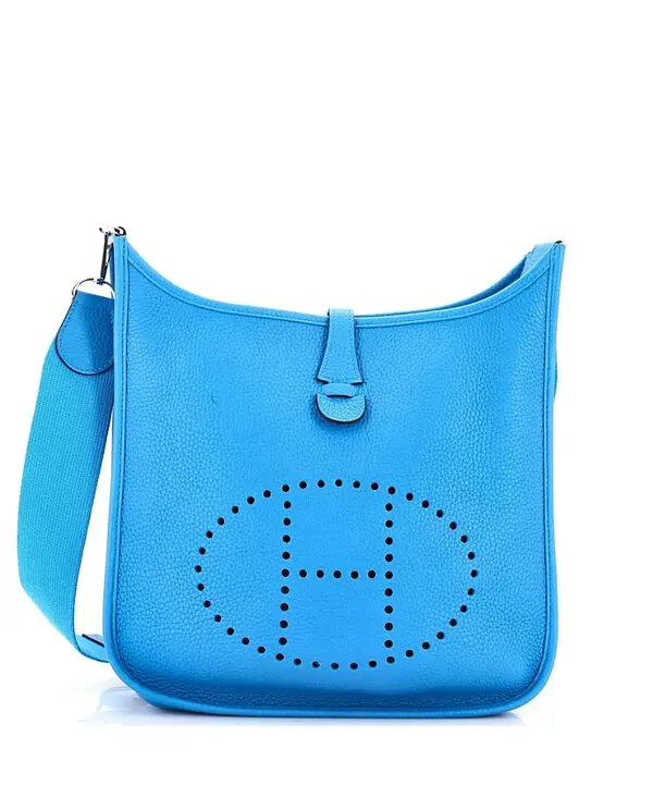 Hermès Pm Evelyne Gen Iii Clemence Bag - Blue