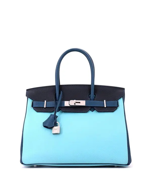 Hermès Birkin 30 Handbag Tricolor Togo With Brushed Palladium Hardware