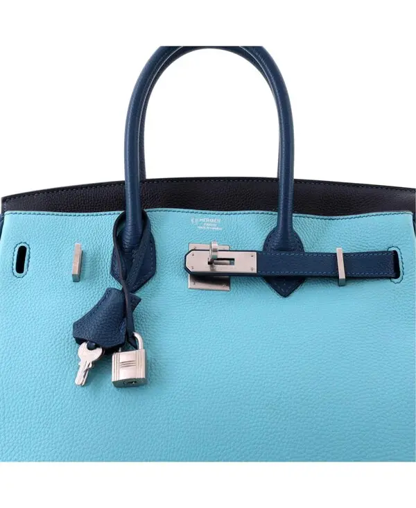 Hermès Birkin 30 Handbag Tricolor Togo With Brushed Palladium Hardware