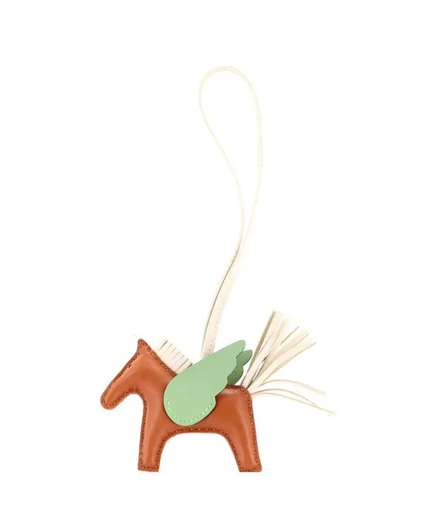 Hermès Pegase Rodeo Bag Charm Leather Pm - Brown/ Brown/ Green/ Natural